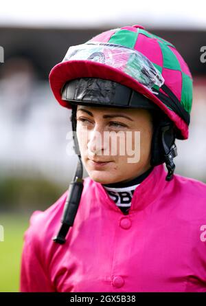 Jockey Nicola Currie at Lingfield Park Racecourse, Surrey. Picture date ...