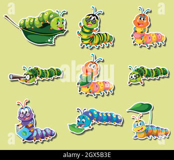 insect sticker pack set Stock Vector Image & Art - Alamy