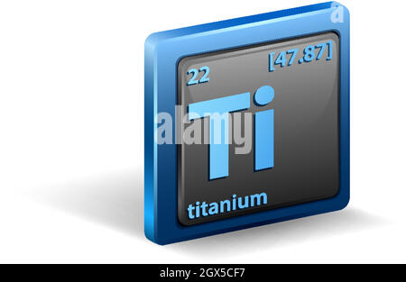 Titanium chemical element. Chemical symbol with atomic number and ...