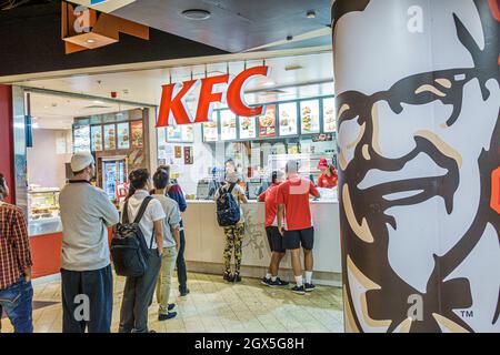 People queue at KFC fast food restaurant Melbourne Australia Stock ...