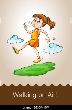 English idiom saying walking on air Stock Vector Image & Art - Alamy