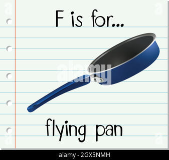 Flashcard of a letter P with a picture of a pan Stock Vector Image ...