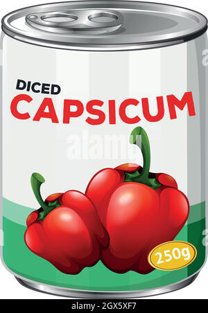Can of diced capsicum Stock Vector Image & Art - Alamy