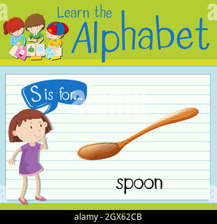 Flashcard letter S is for spoon Stock Vector Image & Art - Alamy