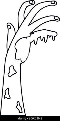 hand corpse zombie line icon vector illustration Stock Vector Image ...
