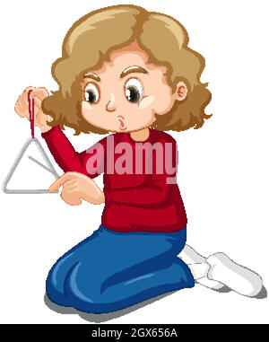 A woman playing a triangle Stock Photo - Alamy