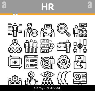 Human Resources Icons Black & White Set Big Stock Vector Image & Art ...