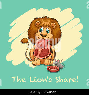 The lion's share idiom Stock Vector Image & Art - Alamy