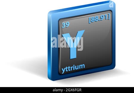 Y Yttrium Transition metal Chemical Element vector illustration diagram ...