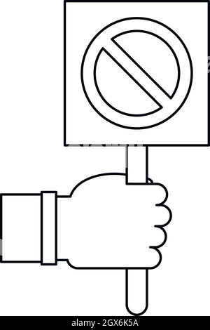 Stop sign logo sign vector outline in black and white color Stock ...