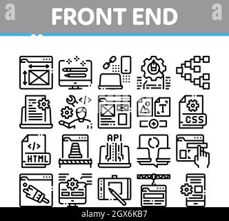 Front End Development Collection Icons Set Vector Stock Vector Image ...