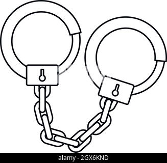 police handcuffs thin line icon Stock Vector Image & Art - Alamy