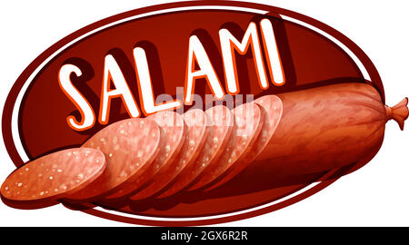 Label design with salami slices illustration Stock Vector Image & Art ...