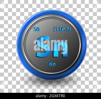 Tin symbol. Chemical element of the periodic table. Vector stock ...
