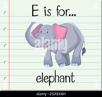 Flashcard of E is for elephant illustration Stock Vector Image & Art ...