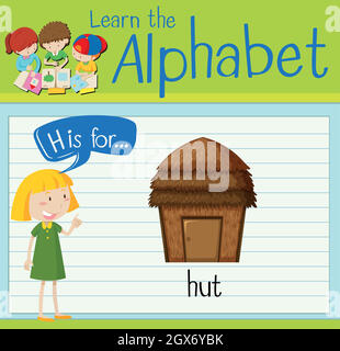 Flashcard alphabet H is for hut Stock Vector Image & Art - Alamy