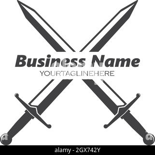 Sword vector illustration icon white isolated ancient medieval Stock ...