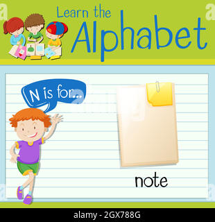 Flashcard letter N is for note Stock Vector Image & Art - Alamy