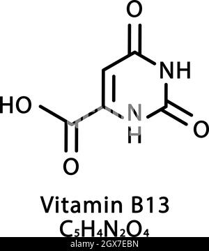 Skeletal formula of Orotic acid. Vitamin B 13 chemical molecule Stock ...