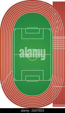 Running track, top view of sport stadium. Vector illustration Stock ...