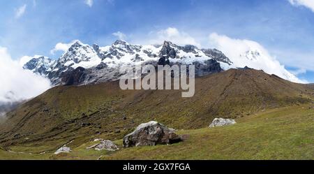 Salkantay or Salcantay trek in the way to Machu Picchu, Cuzco area in ...