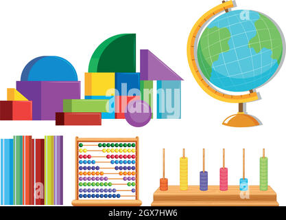 Math set clipart, education illustration vector Stock Vector Image ...