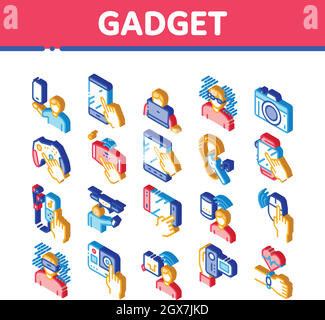 Camera go pro icons set outline vector. Action camera. 4k cam Stock ...