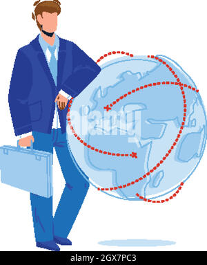 CEO Business Man Character Vector. Working Bearded CEO Male. Modern ...