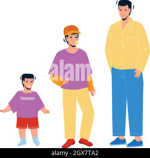 Stages of growing and development baby, vector growth toddler, age ...