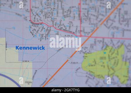 Map of the city of Kennewick, Washington Stock Photo - Alamy