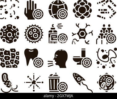 Bacteria vector line icons set. Bacterium, Microbe, Pathogen ...