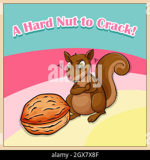 Idiom hard nut to crack illustration Stock Vector Image & Art - Alamy