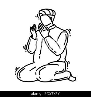 Ramadan Fasting is Part of Muslim Worship Activity Hand Drawn Icon Set ...