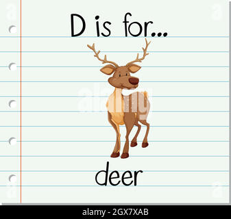 Flashcard letter D is for deer illustration Stock Vector Image & Art ...