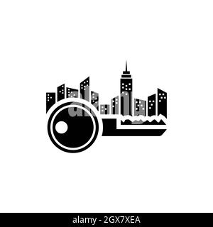 City building keys logo template vector icon design Stock Photo - Alamy