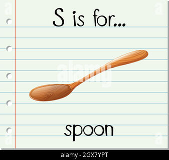 Flashcard letter S is for spoon illustration Stock Vector Image & Art ...