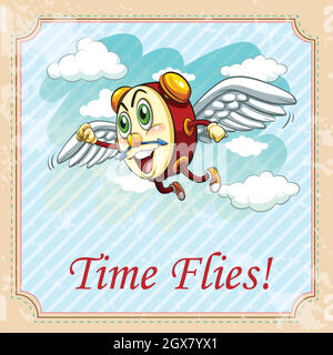 Idiom illustration saying time flies Stock Vector Image & Art - Alamy