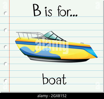 Flashcard letter B is for boat illustration Stock Vector Image & Art ...