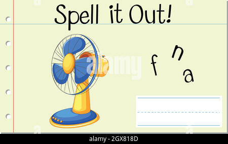 Flashcard letter F is for fan Stock Vector Image & Art - Alamy