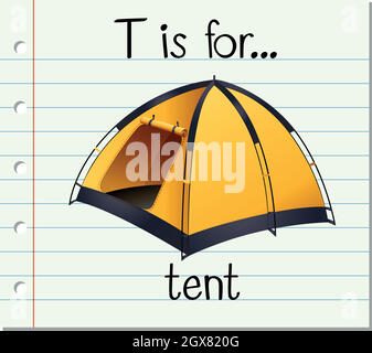 Flashcard of alphabet T with a tent Stock Vector Image & Art - Alamy