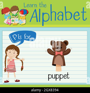 Flashcard letter P is for puppet Stock Vector Image & Art - Alamy