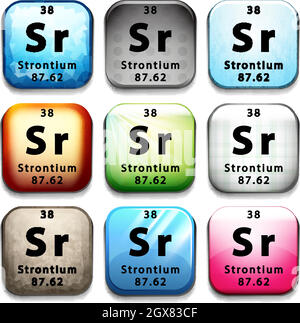 Sr Strontium Chemical Element Periodic Table. Single element vector ...