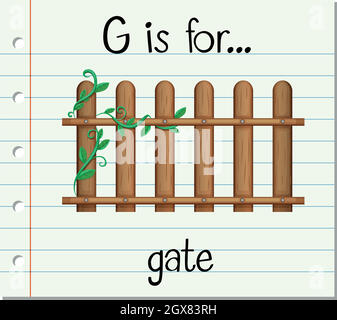 Flashcard letter G is for gate Stock Vector Image & Art - Alamy