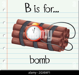 Flashcard letter B is for bomb illustration Stock Vector Image & Art ...
