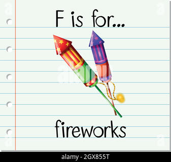 Flashcard letter F is for fireworks Stock Vector Image & Art - Alamy