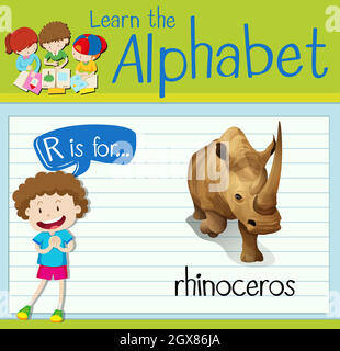 Illustration of letter R is for Rhino Stock Vector Image & Art - Alamy
