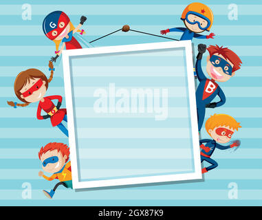 Super hero border frame illustration Stock Vector Image & Art - Alamy