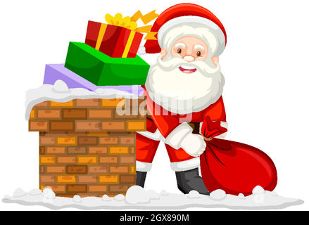 Christmas holidays with Santa and presents illustration Stock Vector ...