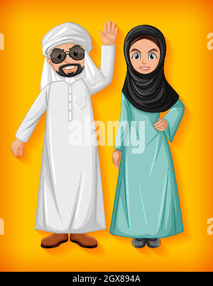 Arabic couple cartoon character Stock Vector Image & Art - Alamy