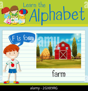 Flashcard letter F is for farm illustration Stock Vector Image & Art ...